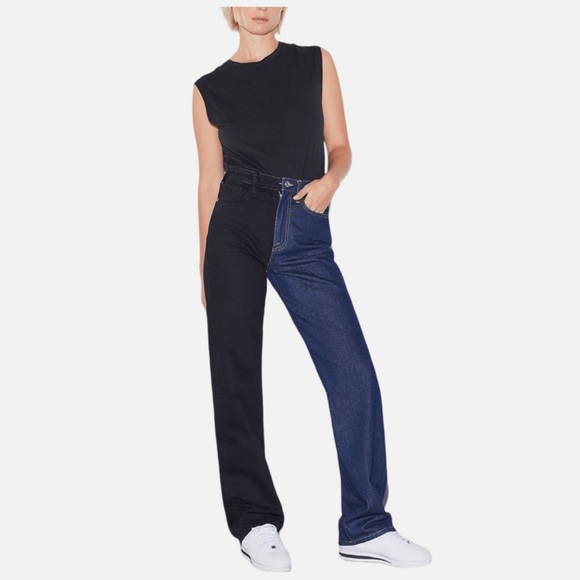 Frame Denim | Jeans | Frame Le Jane Dell Noir Colorblock Jeans Denim ...